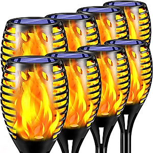 TomCare 8 Pack Solar Lights Outdoor Flickering Flames Solar Torch Lights Decorative Solar Garden Lights Solar Powered Waterproof Christmas Decorations Outdoor Lighting for Garden Patio Yard Landscape