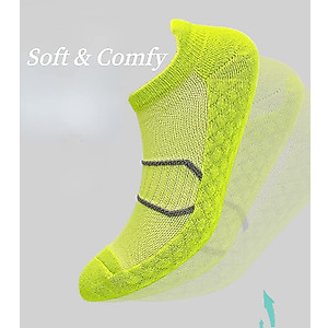 ADILAIDUN Women Athletic Socks No Show, 7/14 Pairs Running Socks Cushion Padded Ankle Socks Athletic Sports Socks Low Cut Size 5-12 (Green-14 Pairs)