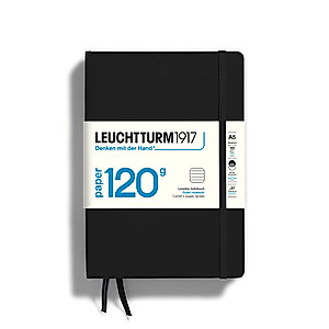 LEUCHTTURM1917 - 120G Special Edition - Medium A5 Ruled Hardcover Notebook (Black) - 203 Numbered Pages with 120gsm Paper