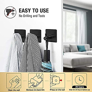 Sagetta Matte Black Bathroom Hardware Set 5-Piece, SUS304 Stainless Steel Bathroom Accessories Set Includes 16-inch Towel Bar Set,3 Robe Towel Hooks,Toilet Paper Holder (Matte Black)