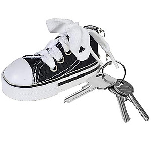 The Dreidel Company Sneaker Keychain, Cloth Material Shoe with Key Chain, Assorted Colors (3-Pack)