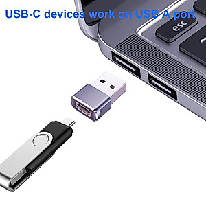 QCEs USB C Female to USB Male Adapter 2Pack, Type C to USB A Charger Converter Compatible with iPhone 15/14/13/12/11 Pro Max XR, Apple Watch Series 7 8 SE Airpods, iPad, Galaxy S23/S22