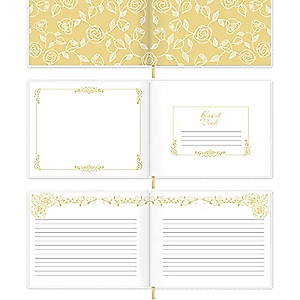 Vienrose Wedding Guest Book Registry Sign-in Book with 123 Blank Lined Pages Gilded Edges Hardcover Book for Wedding Baby Shower Birthday