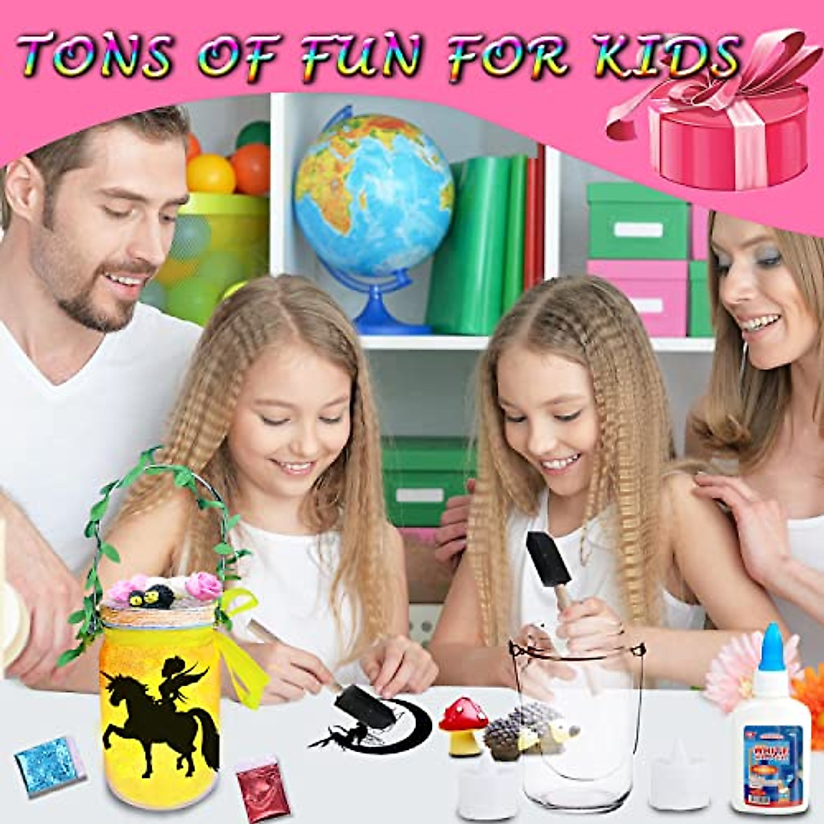 Fairy Lantern Crafts for Girls - DULLA Arts and Crafts for Kids Ages 8-12, DIY Garden Decor Fairy Mason Jar Night Light, Birthday Christmas Party Gifts for Girls Age 8 9 10 11 12