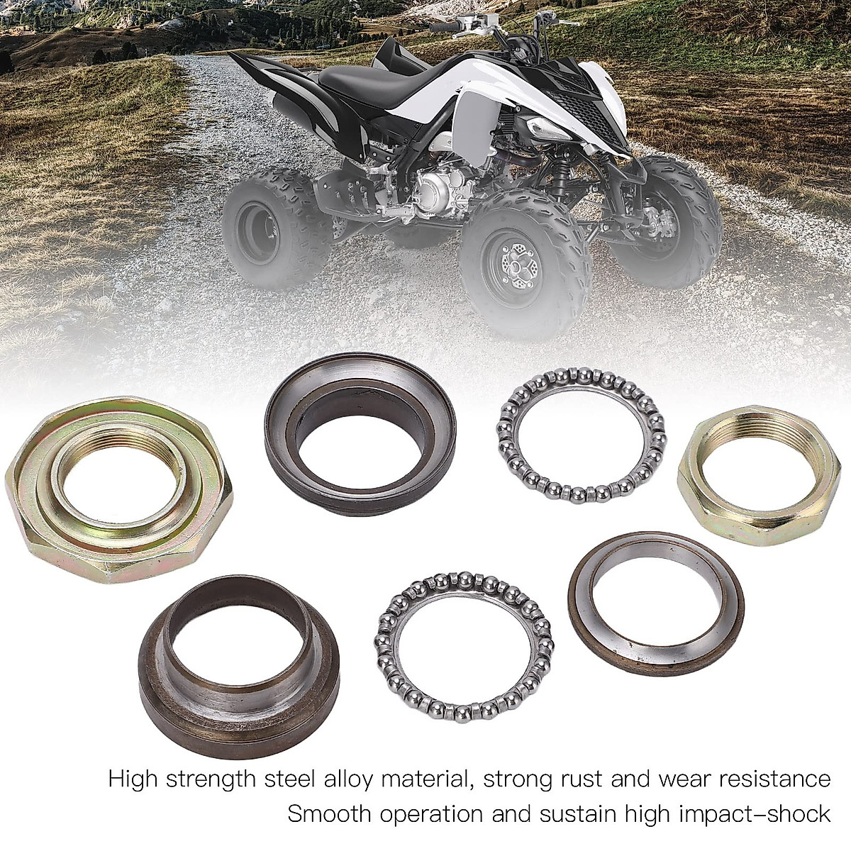 Syrisora Motorcycle Front Fork Steering Stem Bearings Kit Steel Alloy for GY6‑50/60/80CC Go Karts Scooters ATV UTV