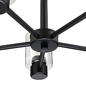 Westinghouse Lighting 6115300 Sylvestre Transitional Five-Light Indoor Chandelier, Matte Black Finish, Clear Glass
