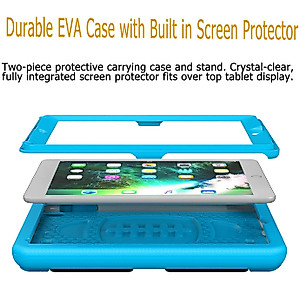 LEDNICEKER Kids Case for iPad 9.7 2018/2017 & iPad Air 2 - [Built-in Screen Protector][Light Weight Handle] Shockproof Stand Case for iPad 9.7 inch 2018(6th Generation) / 2017(5th Gen) - Blue