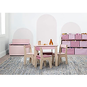 GAP GapKids Table and 4 Chair Set - Greenguard Gold Certified, Blush/Natural