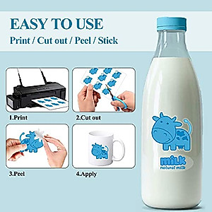 Premium Printable Vinyl Sticker Paper,Transparent 30 Clear Self-Adhesive Sheets,No-Waterproof,Dries Quickly Vivid Colors Decal Paper,Tear Resistant-for Any Epson HP Canon Sawgrass Inkjet Printer