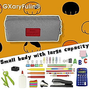 GXaryFulin Small Pencil Case for Student, Basic Pencil Pouch (Grey)