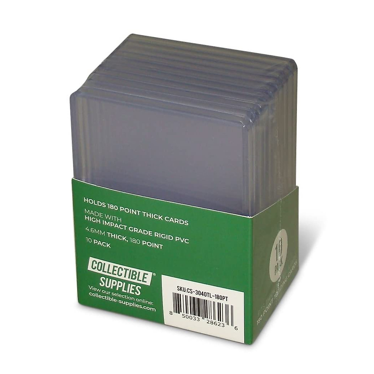 10 Pack Trading Card 3" x 4" Thick 180 Point 4.6 mm Toploaders Top Loaders