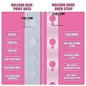 Decojoy Balloon Arch Kit Balloon Garland Decorating Garland Strip, 3 Tape Strips and 3 Glue Point Dots for Party、Wedding、Birthday, Baby Shower and DIY Decorations(Upgraded Version)