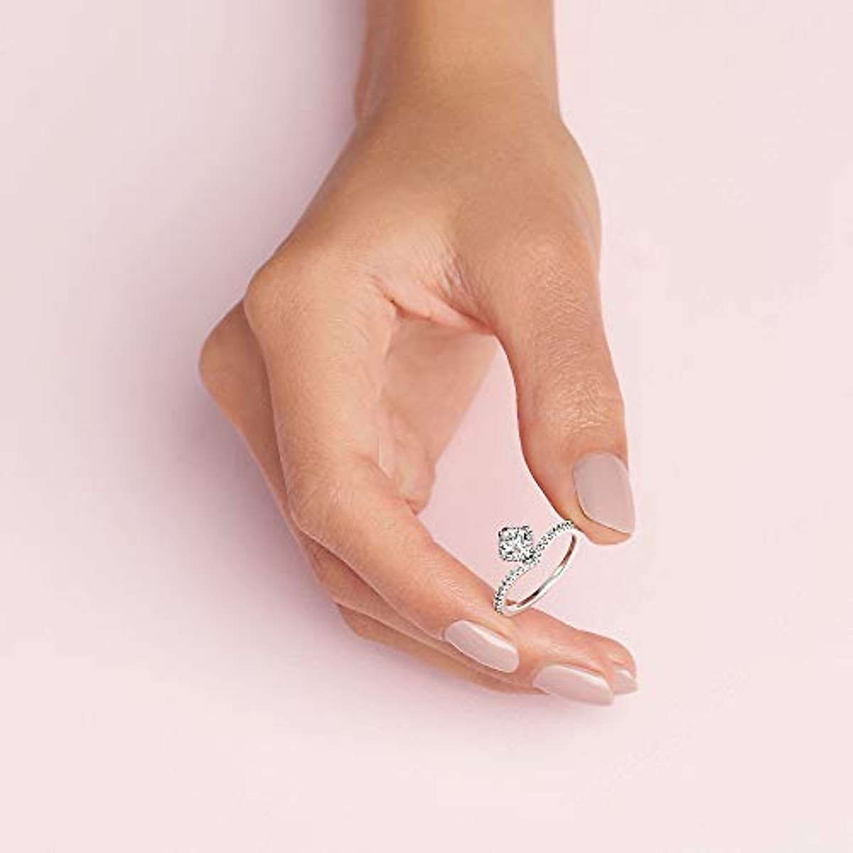 Pandora Jewelry Square Sparkle Wishbone Cubic Zirconia Ring in Sterling Silver, Size 6