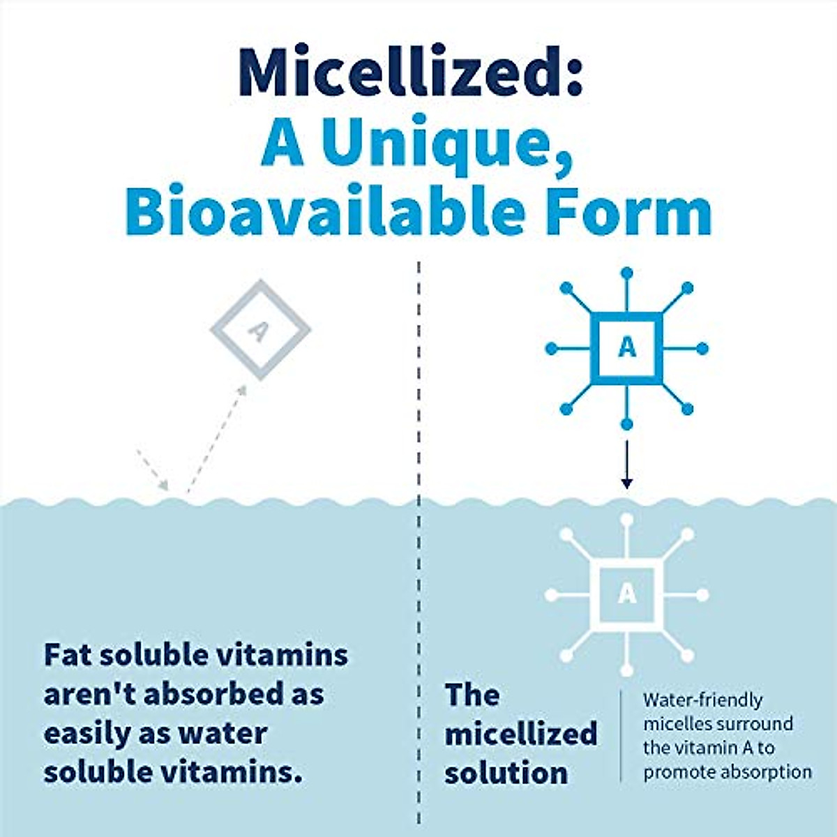 Klaire Labs Micellized Vitamin A Liquid 5000 IU VIT A Per Drop - Vitamin A Palmitate & Beta Carotene Drops - Eye & Immune Support - Hypoallergenic Bioavailable Liquid Supplement (1 oz / 600 Servings)