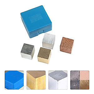 POPETPOP Density Cubes Set - 4 Pcs Chemistry Element Density Cube Includes Copper Iron Aluminum Wood, Physical Experiment Cube for Density Investigation Specific Gravity Activities