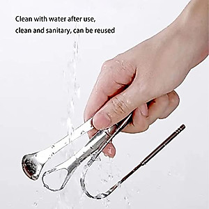 Yiwafu 4 Pack Tongue Scraper,Stainless Steel Tongue Cleaners,Tongue Scraper for Adults, Reduce Bad Breath and Fresh Breath(Silver)