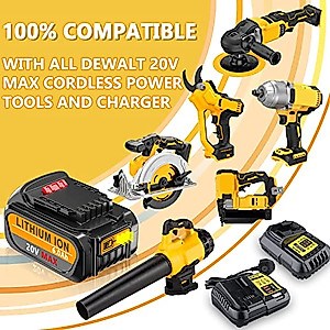 VANTTECH 2Pack DCB200 20V MAX 6.0Ah Battery Replacement for Dewalt 20V Battery DCB200 DCB180 DCB206 DCB206-2 DCB204 DCB204BT-2 DCB203 DCB201 DCD/DCF/DCG Series Cordless Power Tools