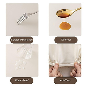 Huierxun PU Stretch Fitted Rectangle Tablecloth with Elastic Edge 35 x 55 Inch Waterproof Oil Proof Table Cloth Wipeable Table Cover for Indoor Outdoor Furniture Protect (Red,35"x55")