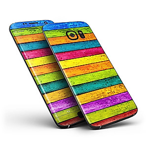 Design Skinz Design Skinz Neon Wood Planks Full-Body Wrap Decal Skin-Kit for The Galaxy S7 Edge