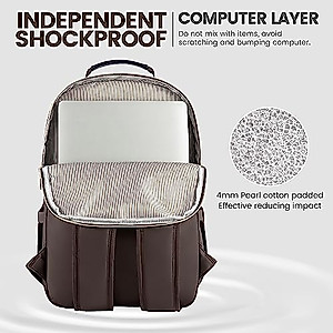 LOVEVOOK Laptop Backpack for Women 15.6 inch,Cute Womens Travel Backpack Purse,Professional Laptop Computer Bag,Waterproof Work Business College Teacher Bags Carry on Backpack with USB Port,Coffee