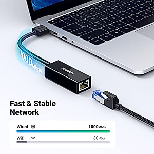 UGREEN USB to Ethernet Adapter for Laptop PC Gigabit USB 3.0 to 10 100 1000 Mbps Network Adapter USB A to RJ45 Wired LAN Adapter Compatible with Nintendo Switch MacBook Mac Mini Windows macOS Linux