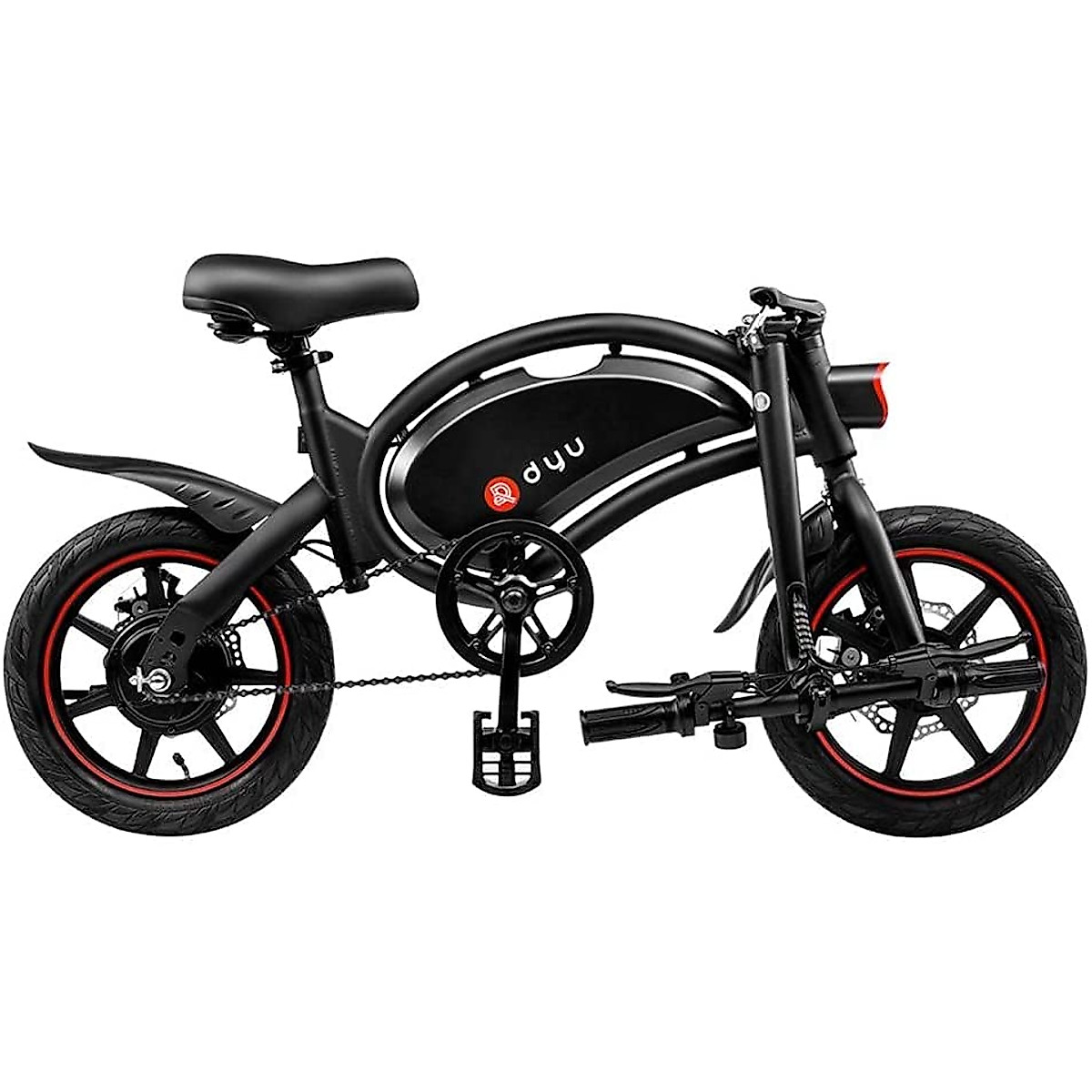 DYU Electric Bike for Adults Teens, D3F 14" Folding Electric Bicycle,Commuter City E-Bike with 250W Motor and 36V 10AH Lithium-Ion Battery,37-40miles Travel Range