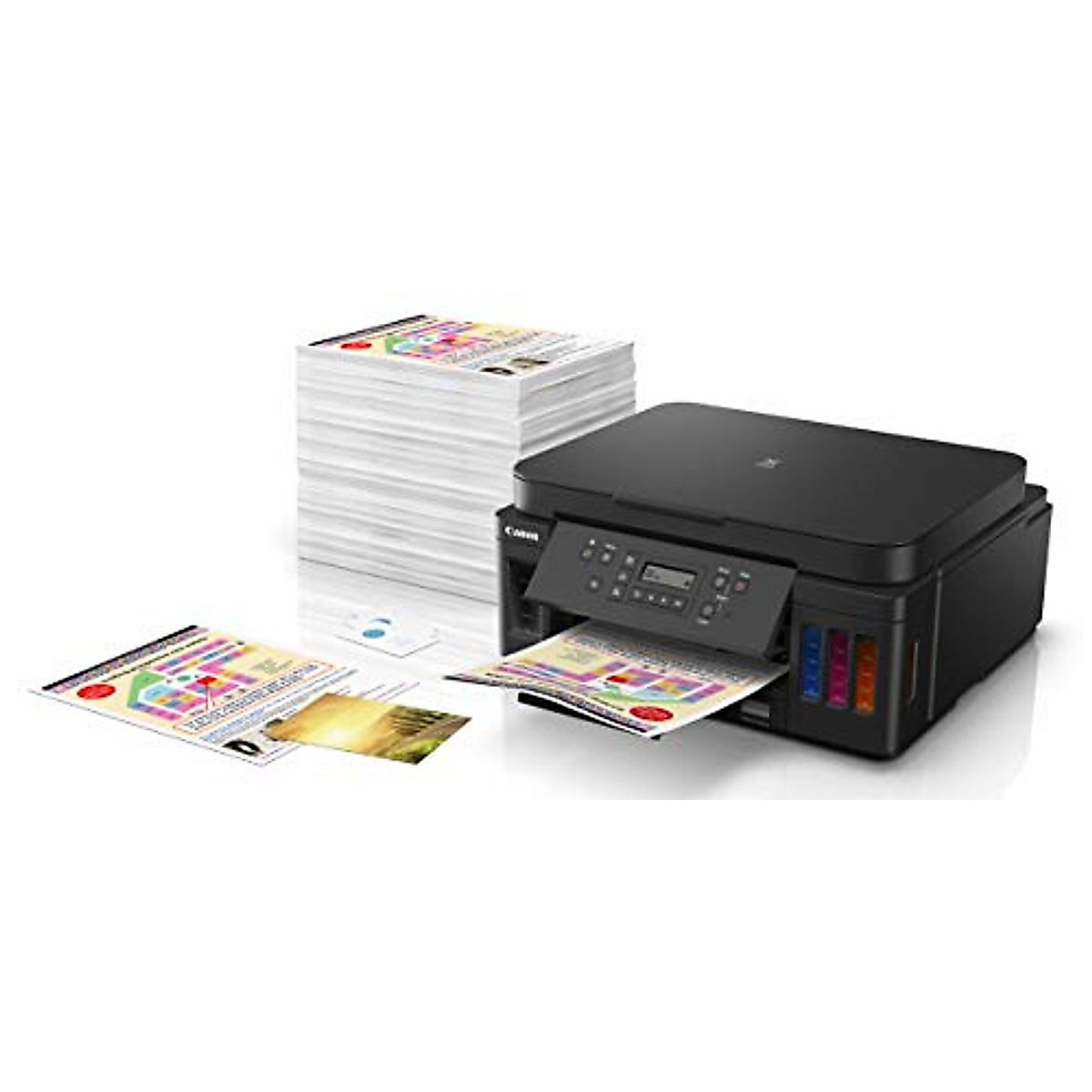 Canon PIXMA G6020 All-in-One Supertank Wireless (Megatank) Printer, Copier and Scan with Mobile Printing, Black, Works with Alexa