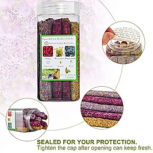 small pet 20PCS Bunny Chew Sticks, Mixed Natural Flowers Flavored Timothy Hay Sticks, Natural Snacks Teeth Grinding for Bunnies Chinchillas Hamsters Guinea Pigs and Other Small Pets Treats(Flowers)