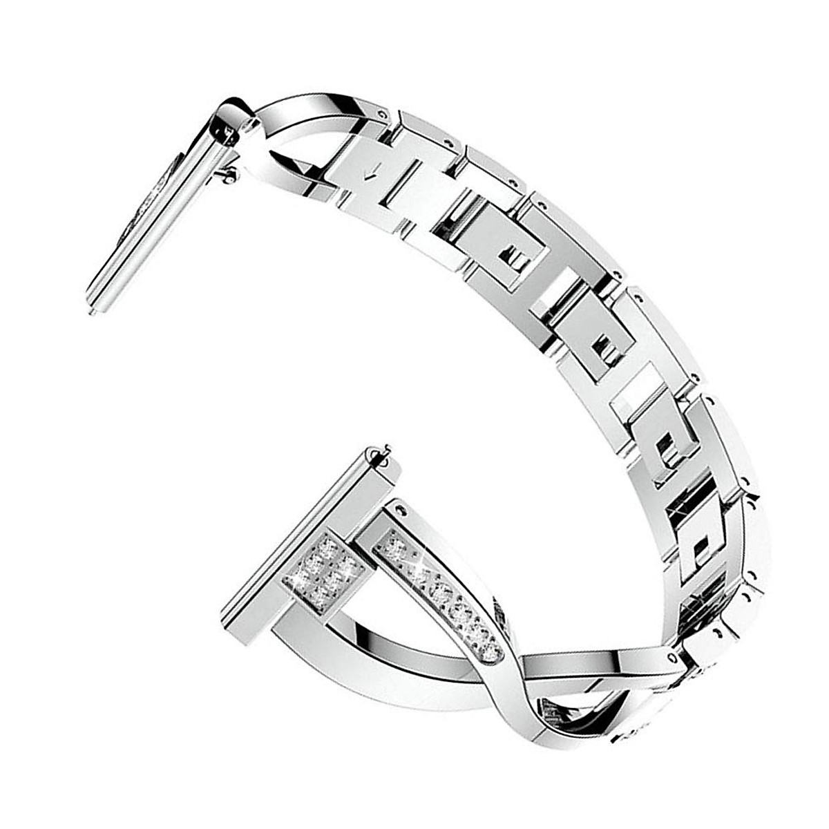 Sankel Bling Bands Compatible for Samsung Galaxy Watch 7 6 5 4 Band 40mm 44mm, Galaxy Watch 5 Pro 45mm/6 4 Classic 42mm 46mm 43mm 47mm/Active 2, 20mm Stylish Metal Wristband Women (Silver)