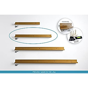 Infinite Design Floating Metal Wall Shelf – Minimalist Premium Floating Shelves Made in USA | Easily Mounted, Perfect Floating Shelf for Your Living Room, Kitchen, Bathroom or Bedroom | Gold, 36 Inch