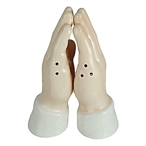 "Home Décor Accents" Inspirational Religious Themed Praying Hands Ceramic Salt Pepper Shakers Set - Home Accents 33-kl1-9860
