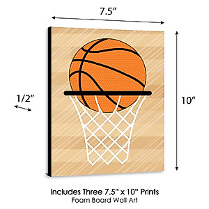 Big Dot of Happiness Nothin' but Net - Basketball - Sports Themed Nursery Wall Art, Kids Room Decor and Game Room Home Decorations - Gift Ideas - 7.5 x 10 inches - Set of 3 Prints