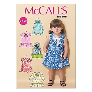 McCall's Patterns M7308 Toddlers' Tent Dresses, CCB