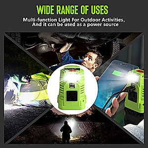 TEPULAS 150W Powered Inverter Generator for Ryobi 18-Volt One+ P108 P107 Battery, Portable Power Source for Ryobi DC 18V to AC 110V Inverter with AC Outlet and Dual USB 5V/2.4A & LED Work Light