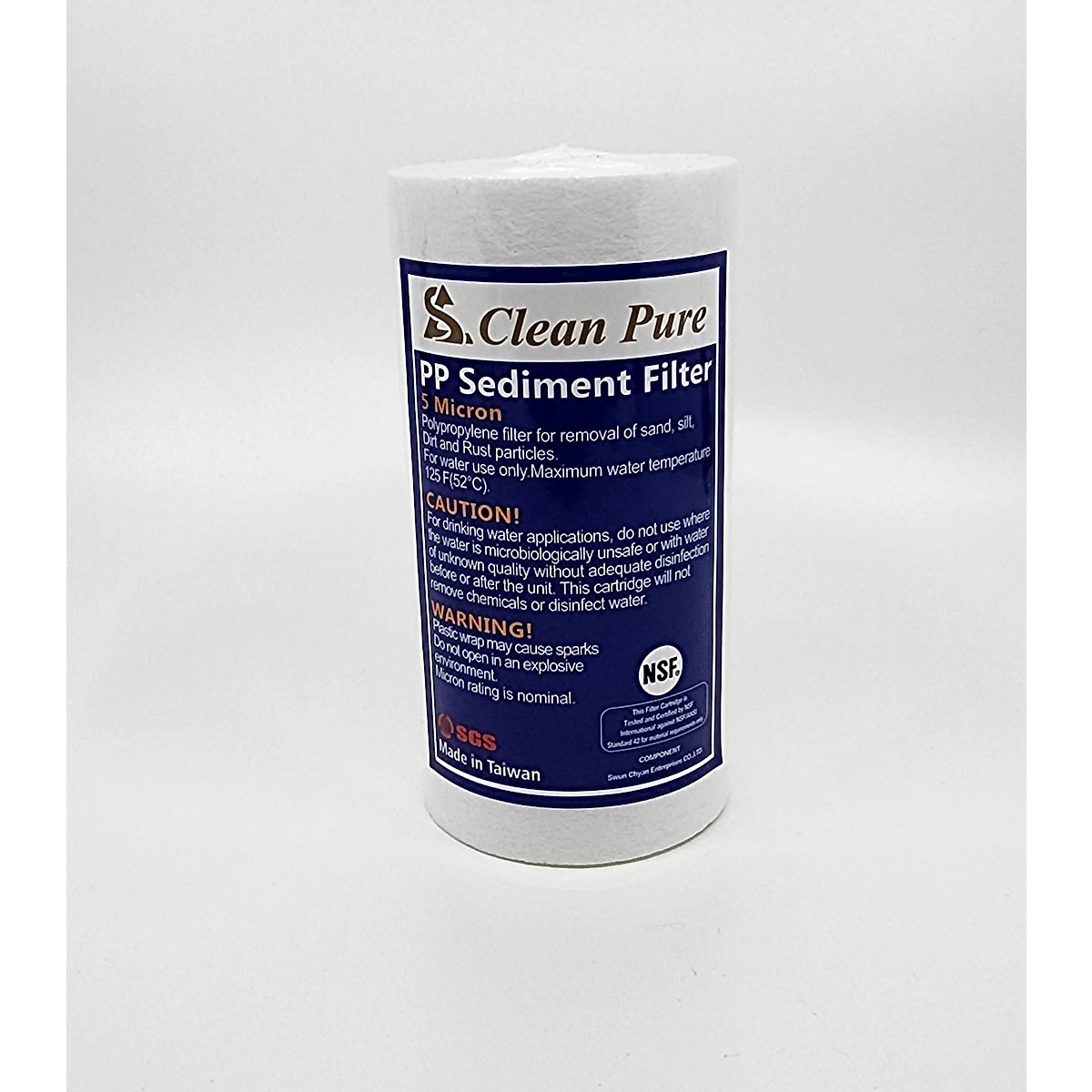 5" x 2.5" inches Spun Polypropylene Sediment Filter 5 Micron nominal