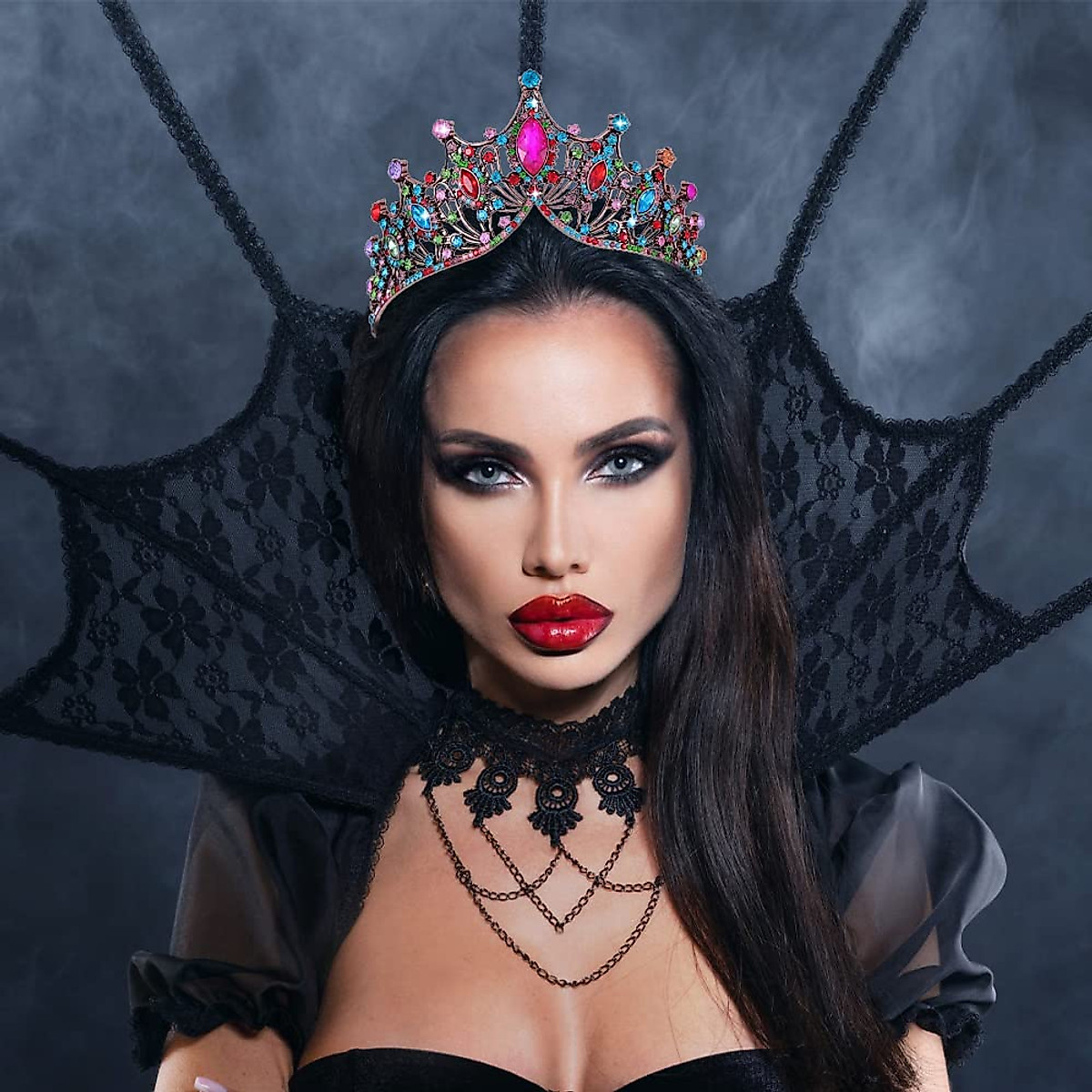 Kamirola Baroque Queen Crown,Rhinestone Wedding Bridal Crown and Tiaras Crystal Headband For Birthday Prom Pageant Party halloween… TR09 (Purple 13)