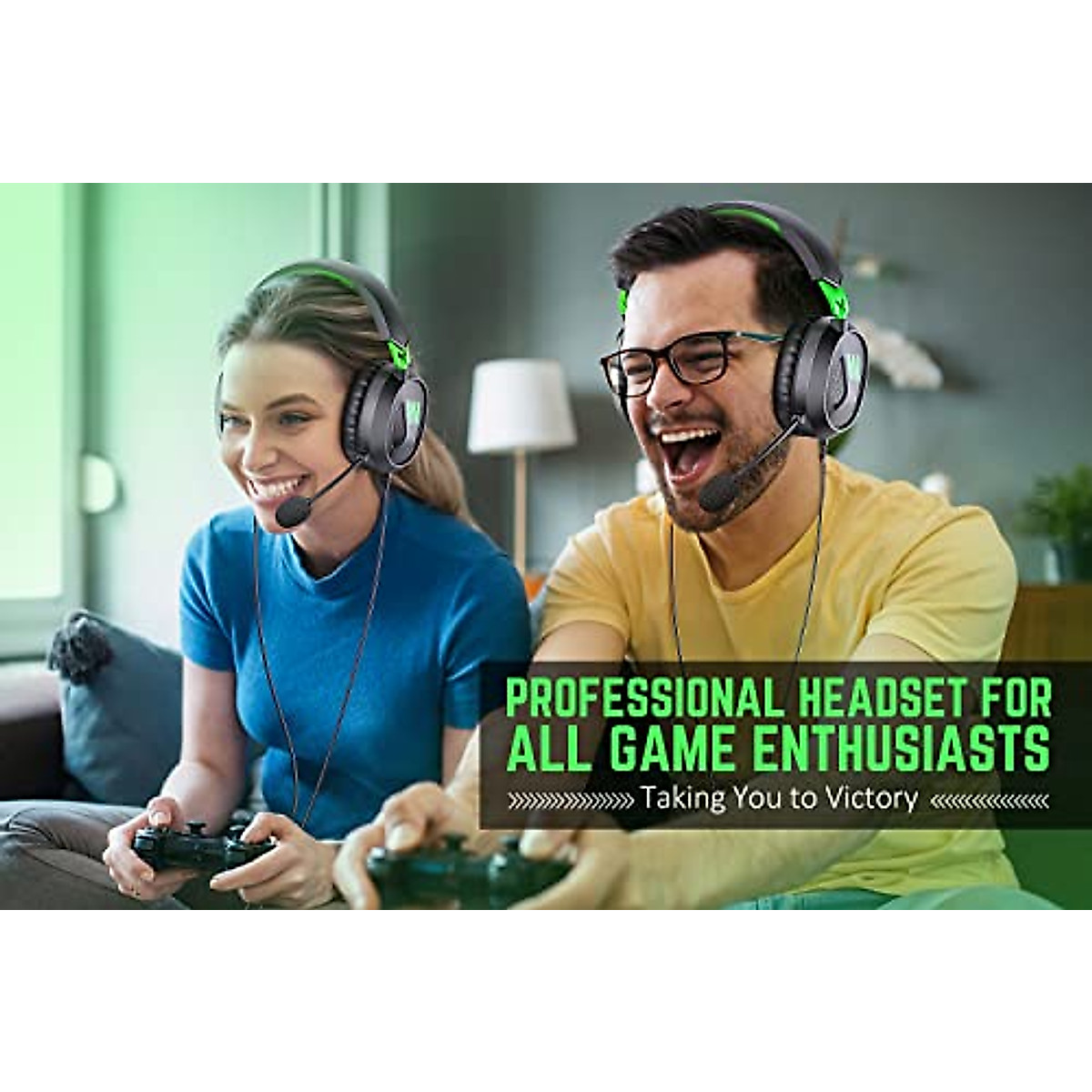 WolfLawS G9300 Gaming Headset Headphones for PS4 PS5 Xbox One PC Switch with Microphone, Over Ear Gaming Headsets with Bass Surround Sound, Memory Foam Ear Pads for Game Boy Sony PSP Sega Gensis