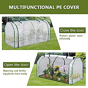 LYNSLIM 2pcs Mini Greenhouse, 48" x24x 21.6",PE Cover,Large Zipper Doors,Indoor Outdoor Garden Green House Flowerpot Cover