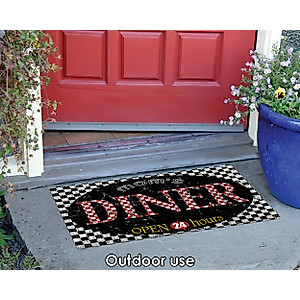 Toland Home Garden 800492 Mom's Diner Funny Door Mat 18x30 Inch Kitchen Outdoor Doormat for Entryway Indoor Entrance