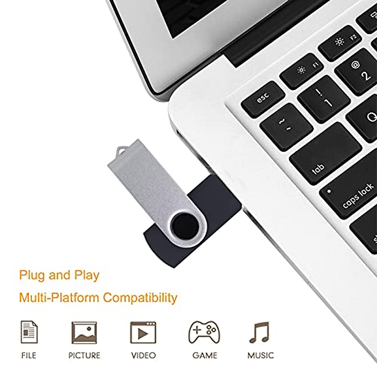 TosMemo USB Flash Drive 16GB Thumb Drive USB 2.0 Flash Drive Swivel Jump Drive Pen Drive Memory Stick for Data Storage(2 Pack,Black & Blue)