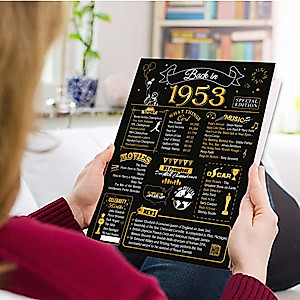 70th Birthday Pop Up Cards for Women or Men, 3D Greeting Card with Gilding Poster Cover, Funny 70th Birthday Gifts Idea for Party Supplies, Unique 70 Year Anniversary For Mom Dad, Back In 1953, Jumbo
