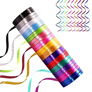 30 Roll 15 Colors Curling Ribbons for Crafts Bows Present Wrapping Florist Wedding Party Festival Art Craft Decor, 11 Yards Per Roll, 3/16 Inch Wide 3/16" - Set1