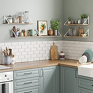 Wallniture Bora 24"x6" Floating Shelves for Wall Decor, Bookshelf Living Room Decor, Wall Shelves for Bedroom Decor, Bathroom Shelves, Kitchen Floating Shelf Burnt Set of 5