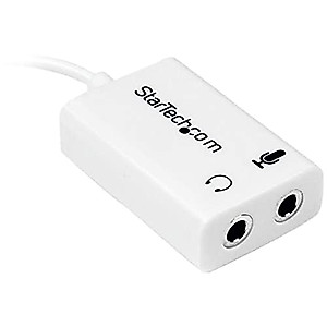 StarTech.com 4 Position Microphone and Headphone Splitter – 3.5 mm – 4 Pin / 4 Pole – Mic and Audio Combo Splitter Cable (MUYHSMFFADW), White