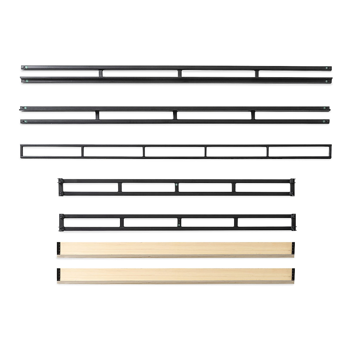 Best Price Mattress 4 Inch Metal Box Spring-Mattress Support with Wood Slats, Queen, Blue