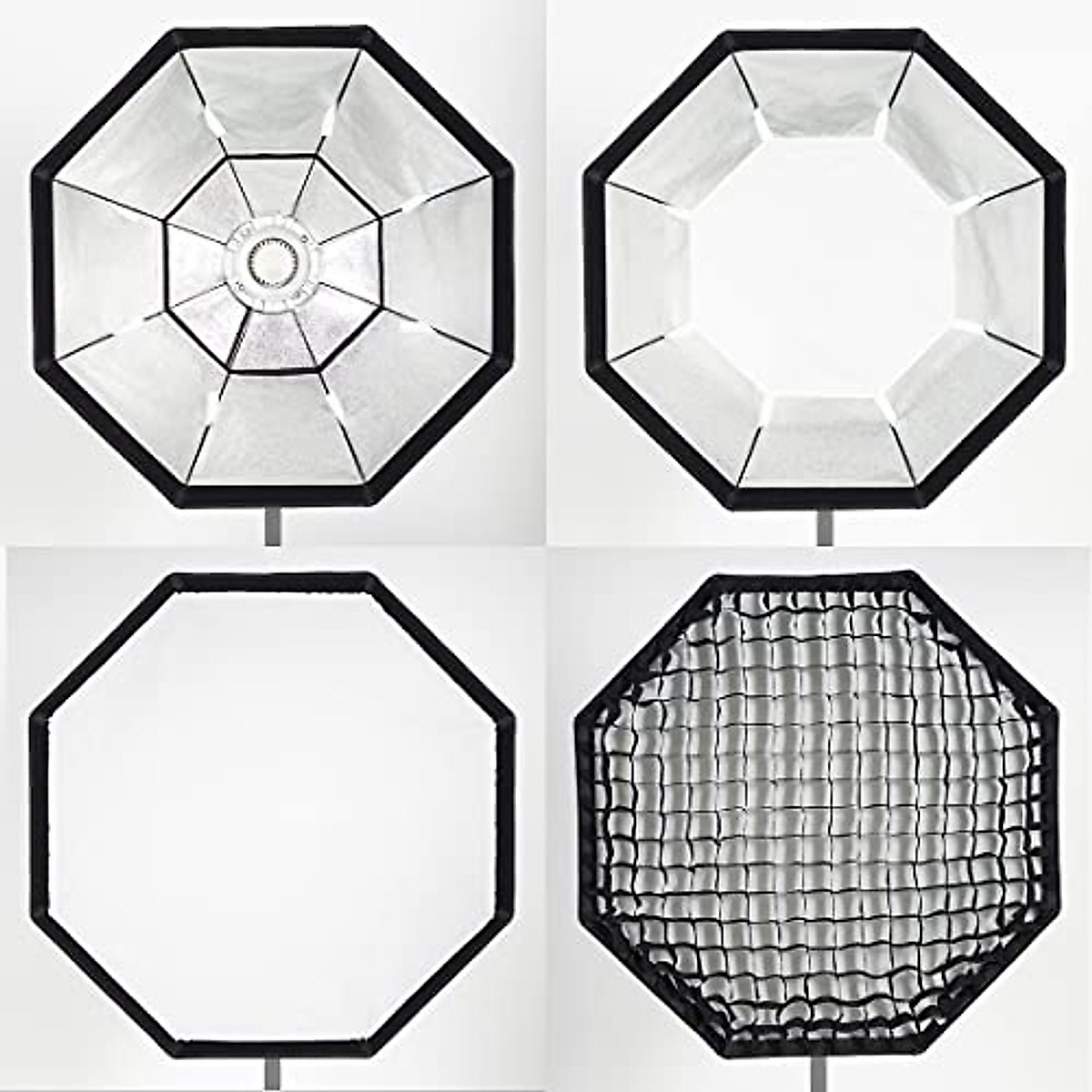 AMBITFUL 37" 95cm Octagon Honeycomb Grid Softbox, Bowens Mount Softbox Compatible Studio Flash Strobe Lighting MS300 SK400 AD600 AD400Pro VL150 VL200 VL300 SL-60W SL200II SZ200Bi (FW 95)
