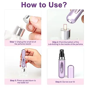 MDDRUIQI Perfume Travel Refillable Portable Perfume Atomizer Bottle 5ML Mini Refillable Perfume Spray Bottles Atomizer Travel Perfume Bottle for Outdoor and Traveling (4 Colors)