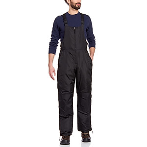 Bass Creek Outfitters Men's Snow Bib - Insulated Overall Ski Pants, Size X-Large, Black