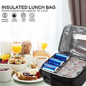 UYLIA Lunch Box for Men, Insulated Lunch Bag Women with Shoulder Strap, Thermal Reusable Work Lunch Cooler bag for Adult Men Women Office Fits 12 Cans with Side Pocket(Dark Grey, Medium)