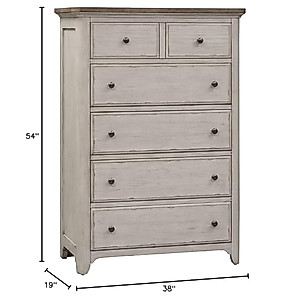 Liberty Furniture Industries Farmhouse Reimagined 5 Drawer Chest, W38 x D19 x H54, White